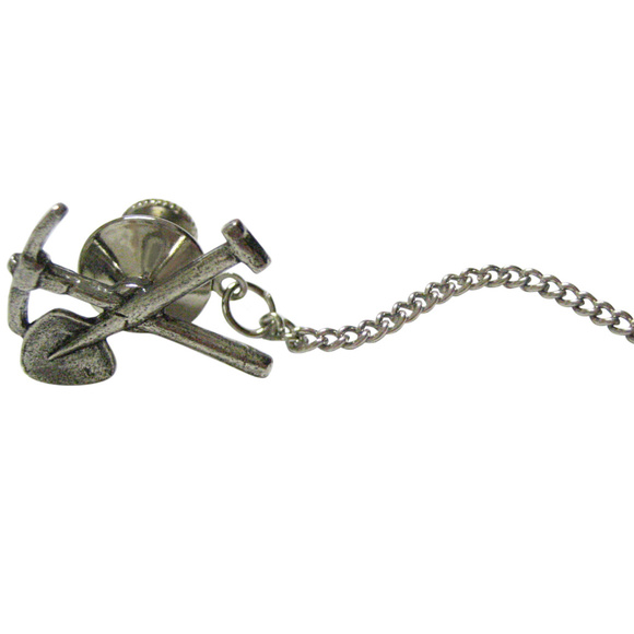 Kiola Designs | Accessories | Silver Toned Textured Pick And Shovel Tie ...